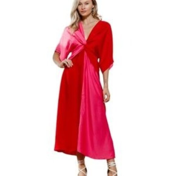 Oddi | Dresses | Nwt Oddi Calvaya Two Tone Twist Front Split Hem Color ...